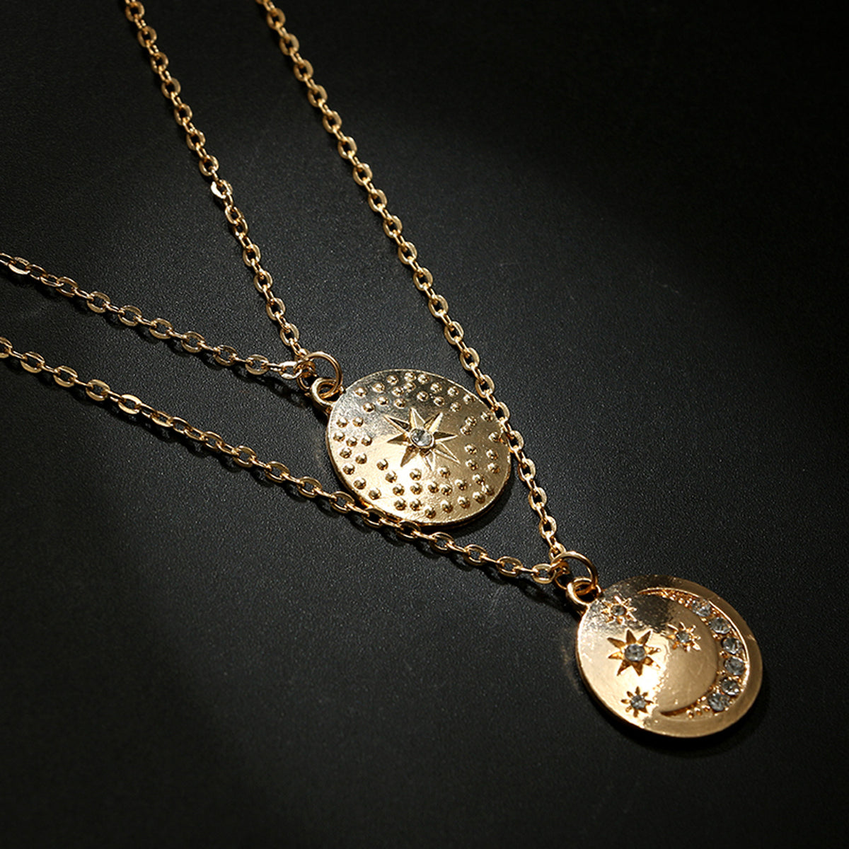 Satori Boho Star Medallion Coin Double Layered Statement Choker Neckla ...