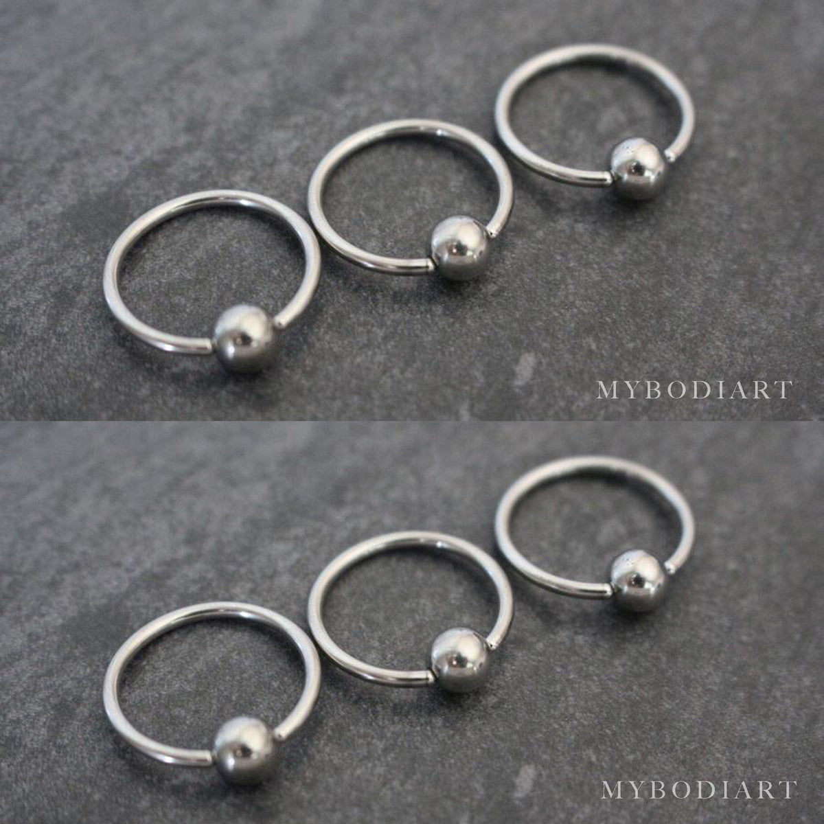 Mal Silver Captive Bead Ring – MyBodiArt