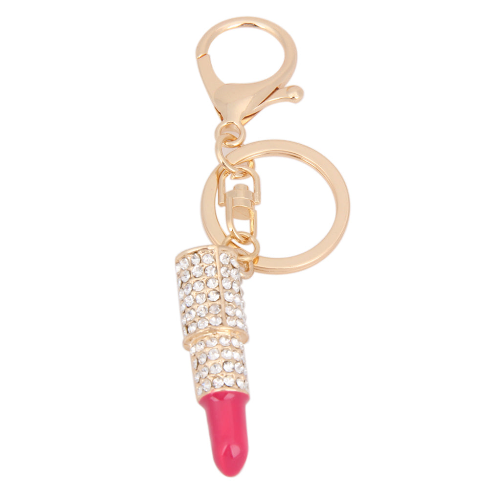 Diva Crystal Lipstick Makeup Keychain in Gold – MyBodiArt