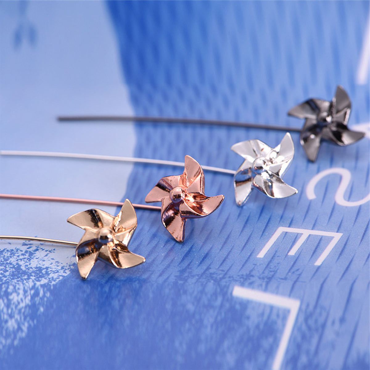 Dunya Unique Origami Pinwheel Windmill Wired Drop Earrings – MyBodiArt