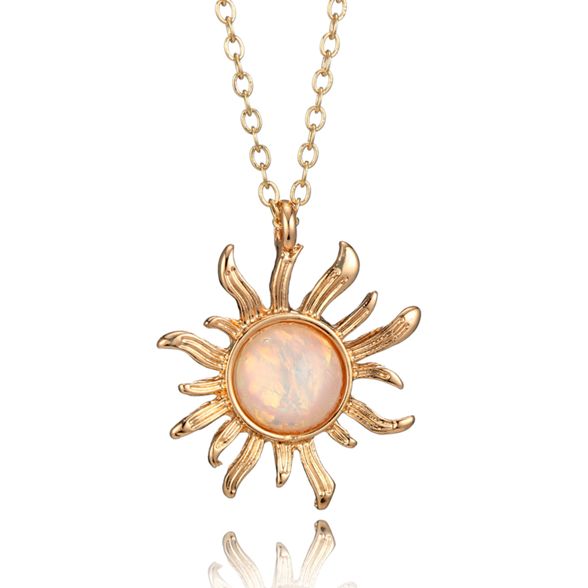 Sunshine Simple Opal Sun Choker Necklace in Gold or Silver – MyBodiArt