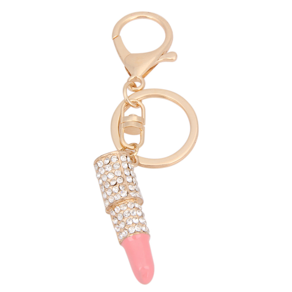 Diva Crystal Lipstick Makeup Keychain in Gold – MyBodiArt