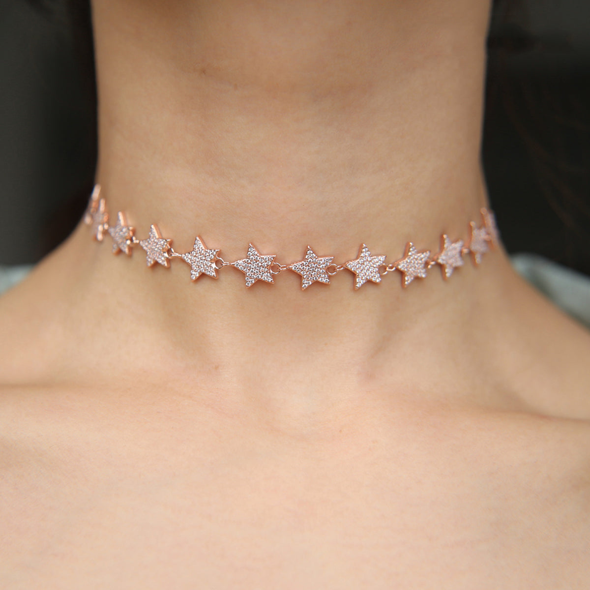 Galaxy Chunky Crystal Star Choker Statement Fashion Necklace – MyBodiArt