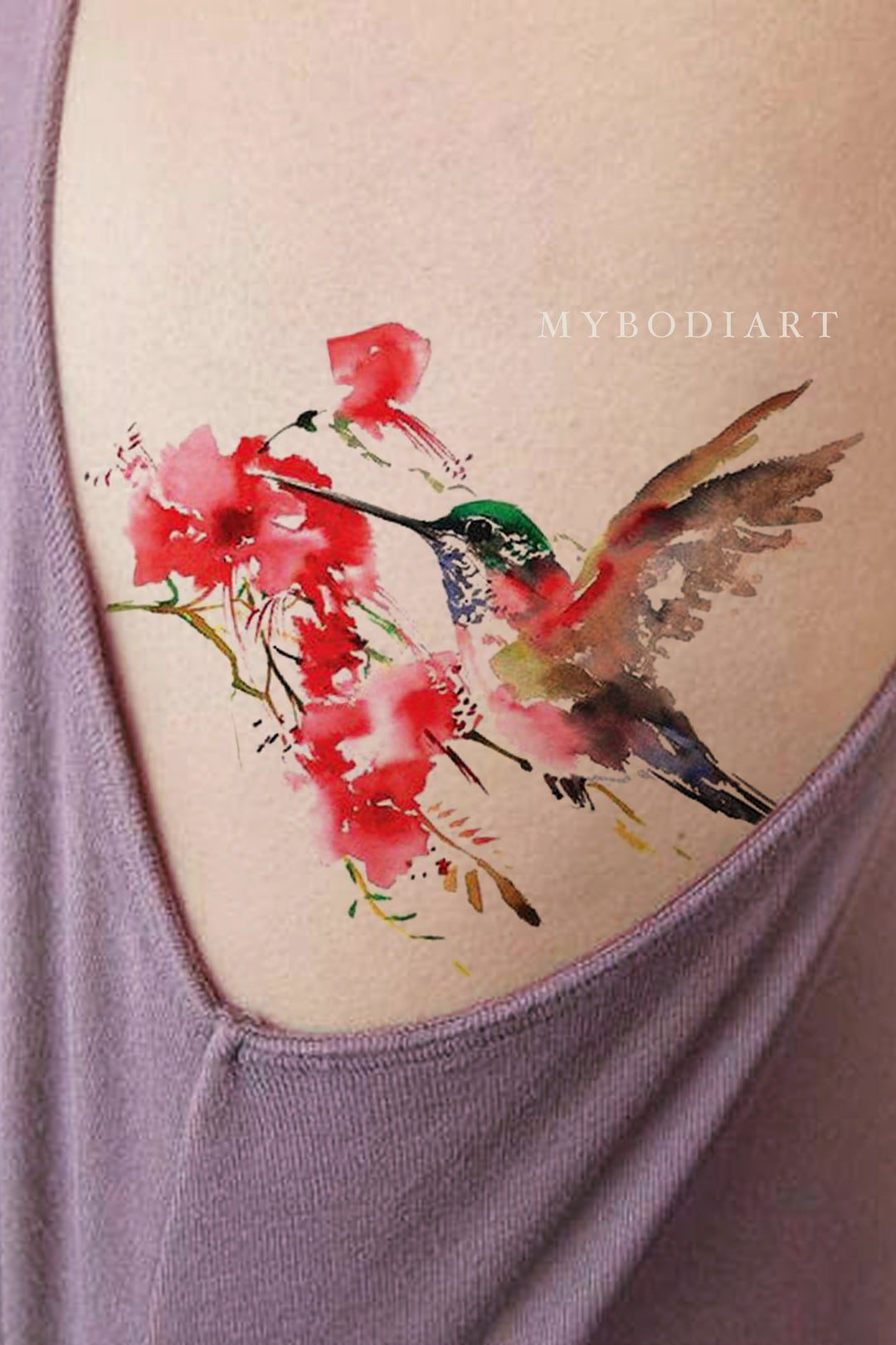 Embroidered hummingbird tattoo - Bronctattooaus.com