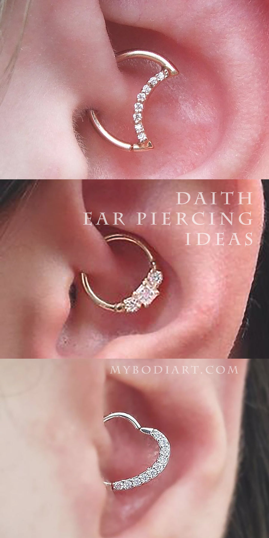Hydra Crescent Moon Crystal 18G Ear Piercing - Rook Earring - Daith ...