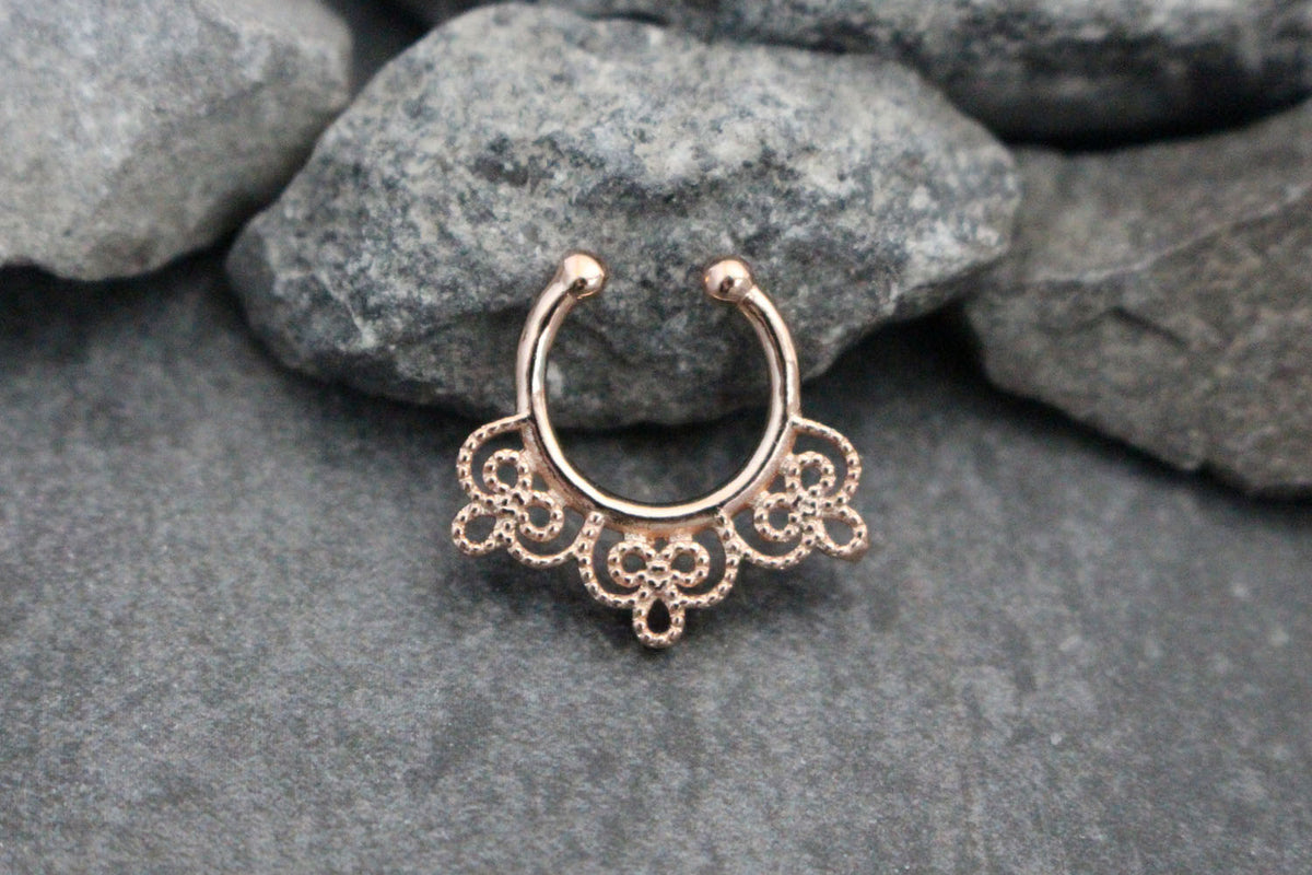 Fake Septum Ring, Faux Septum Piercing, Septum Jewelry – MyBodiArt