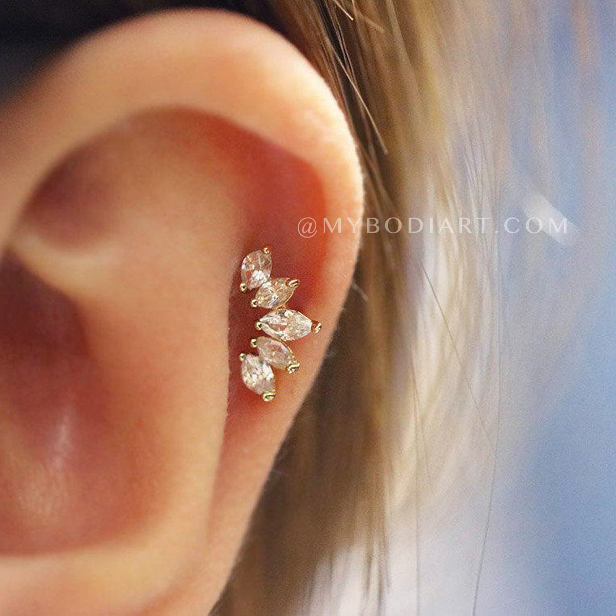 Krone Crown Ear Piercing Jewelry 16G Stud – MyBodiArt