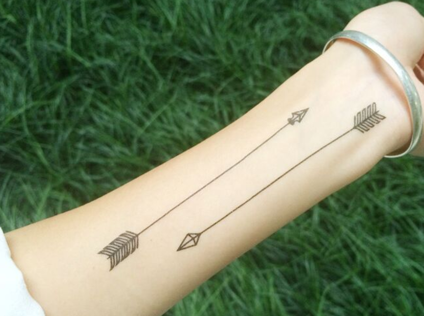 Arrow Temporary Tattoo, Black Henna Bohemian Tattoo – MyBodiArt