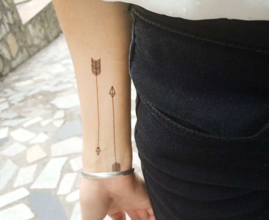 Arrow Temporary Tattoo, Black Henna Bohemian Tattoo – MyBodiArt