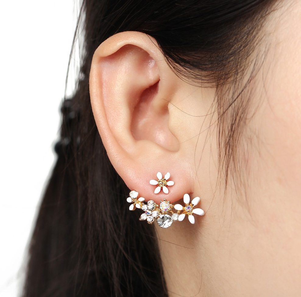 Zora Floral Flower Ear Jacket Earring - Cool and Unique Ear Piercing ...