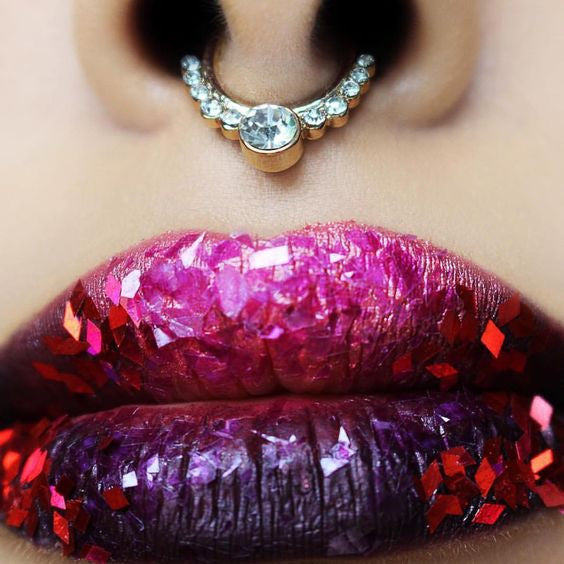 Blood Red Grand Crystal Fake Septum Piercing in Rose Gold – MyBodiArt