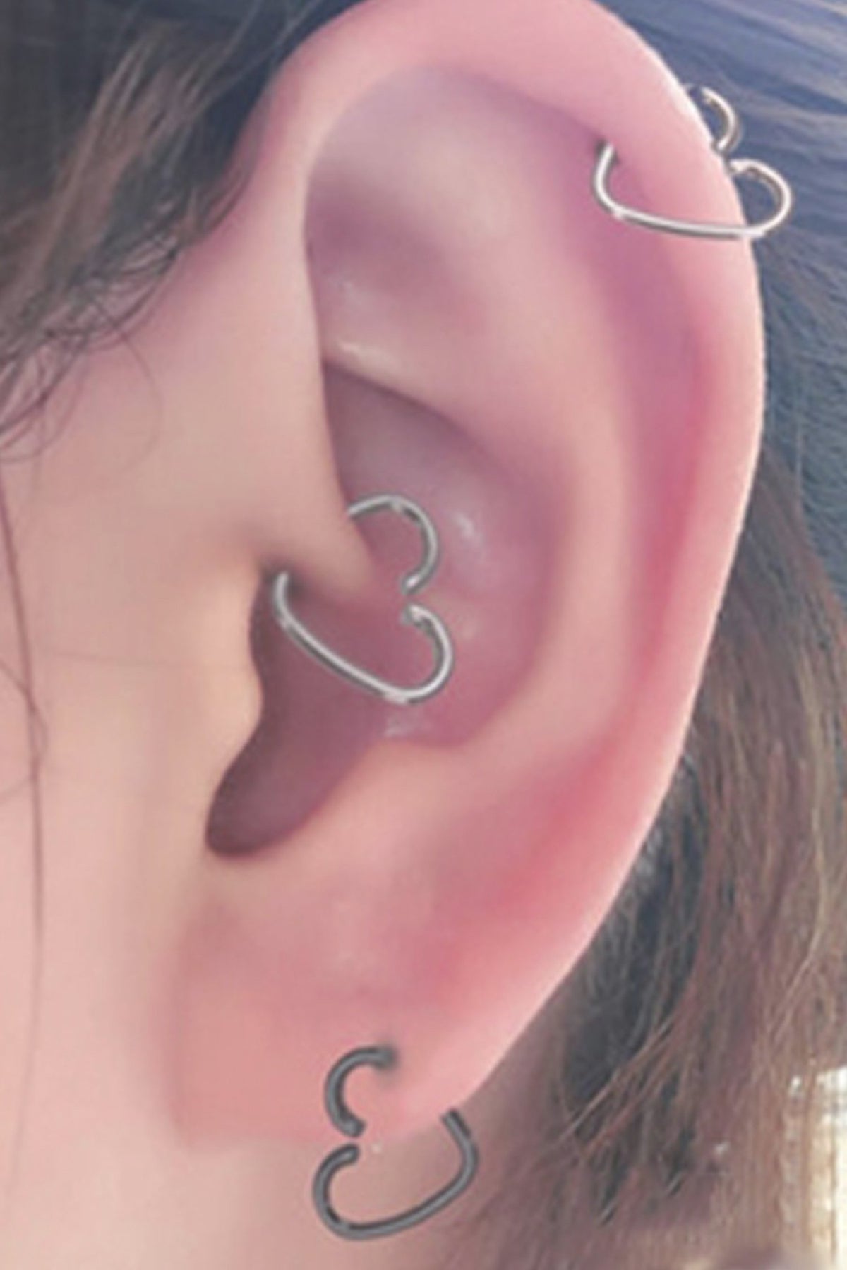 Wired Heart Ear Piercing for Daith Earring, Rook Piercing, Cartilage ...