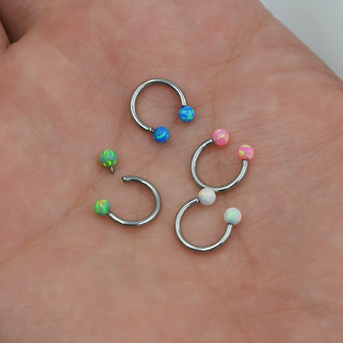 Andromeda Opal Ball 16G Horseshoe Barbell - Septum Piercing Jewelry ...