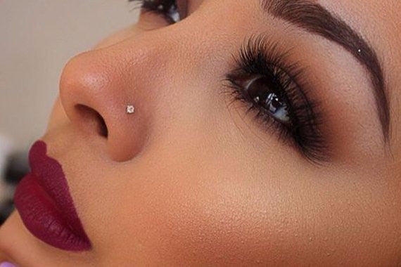 Crystal Nose Ring, Nose Stud, Nose Piercing, Nose Screw, Crystal Nose ...