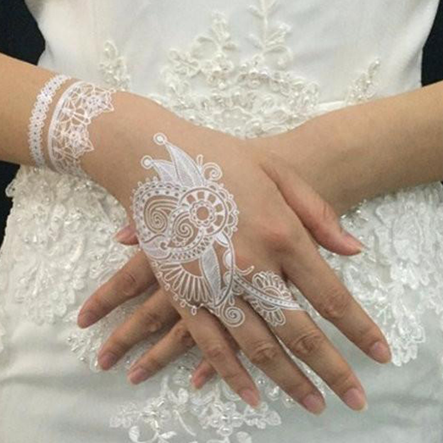 Bridal Temporary Tattoo, White Temporary Tattoo – MyBodiArt