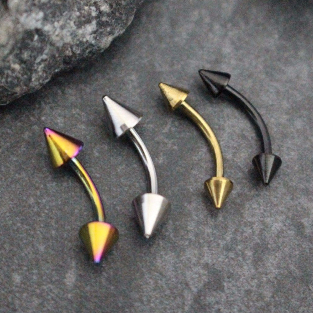 Arrowhead Curved Barbell, Rook Barbell, Rook Earring, Lip Piercing, Lip ...