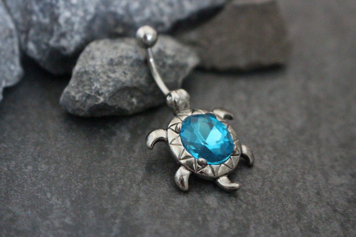 Turtle Belly Button Rings, Navel Ring, Belly Button Piercing, Navel J ...