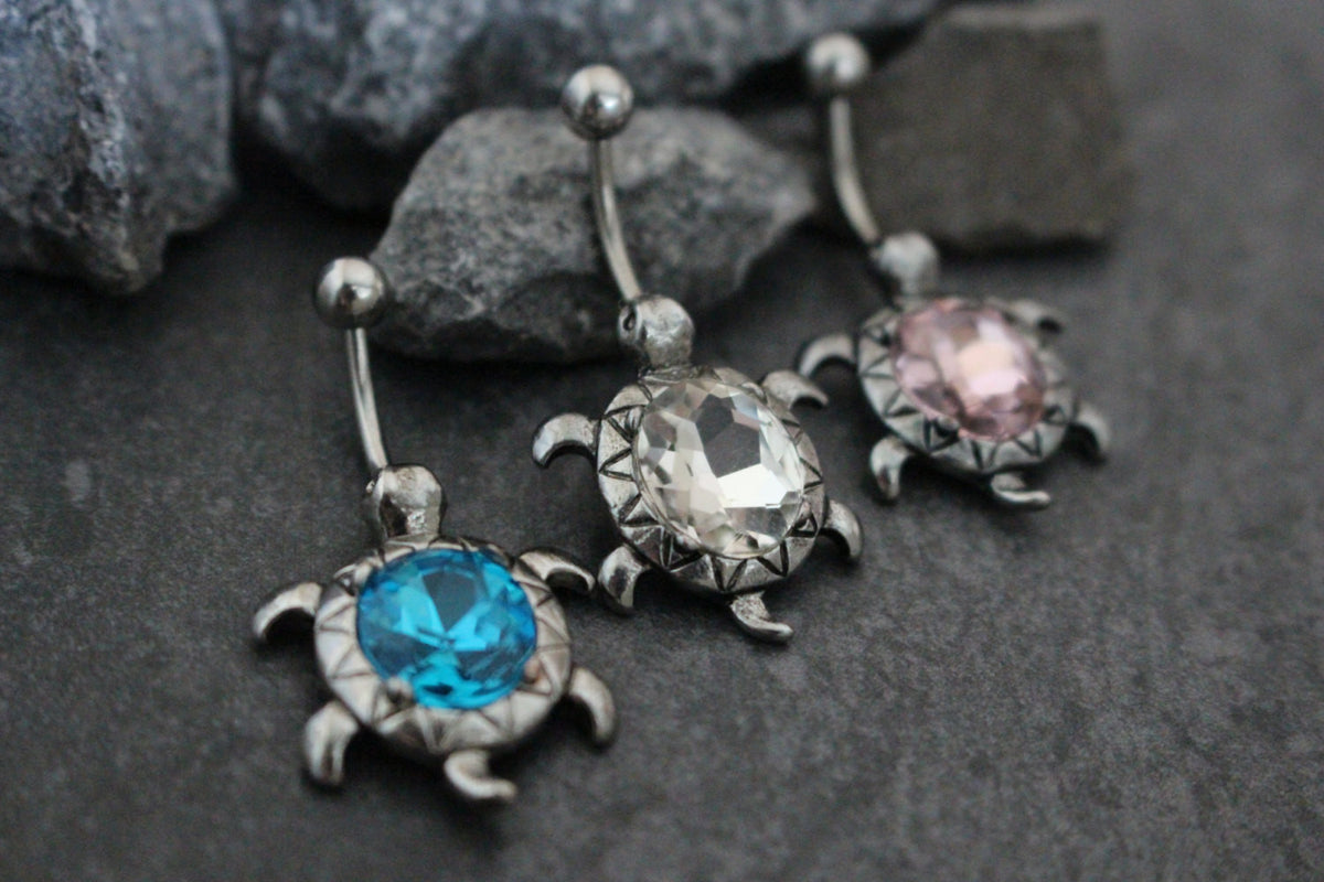 Turtle Belly Button Rings, Navel Ring, Belly Button Piercing, Navel J ...