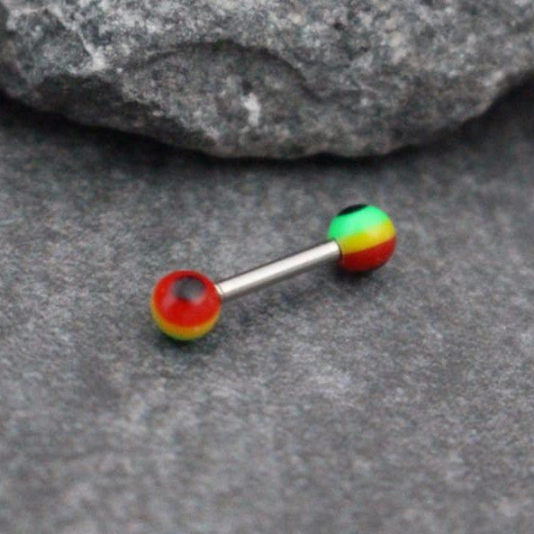 Rainbow Cartilage Earring, Tragus Barbell, Helix Stud, Cartilage Jewelry, Tragus Piercing, Helix ...