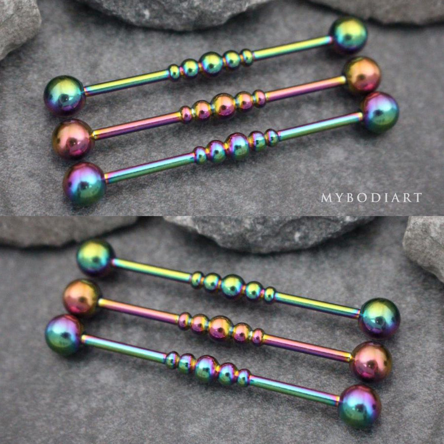 Industrial Barbells 14G, Industrial Piercing Jewelry – MyBodiArt