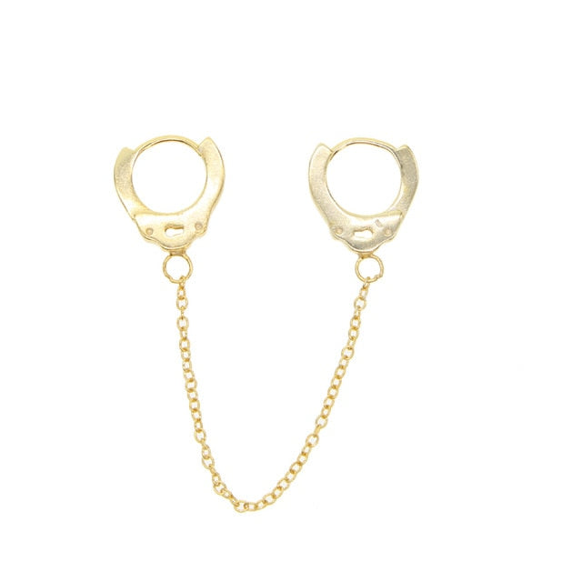 Naya Unique Edgy Handcuff Crystal Pave Hoop Huggie Earrings – MyBodiArt