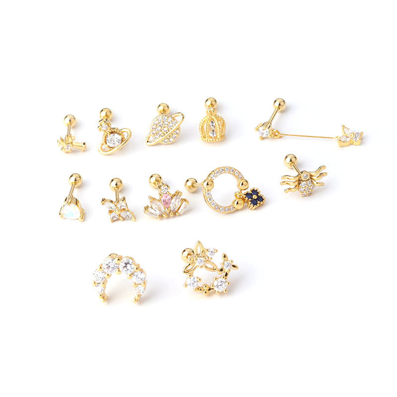 Perseus Dreamy Crystal Celestial Ear Piercing Earring Studs – MyBodiArt