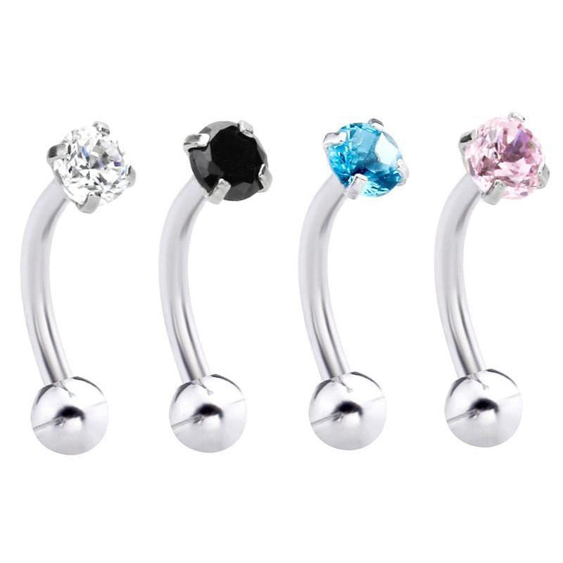 Arora Swarovski Crystal 16G Curved Barbell Rook Piercing, Daith Earring ...