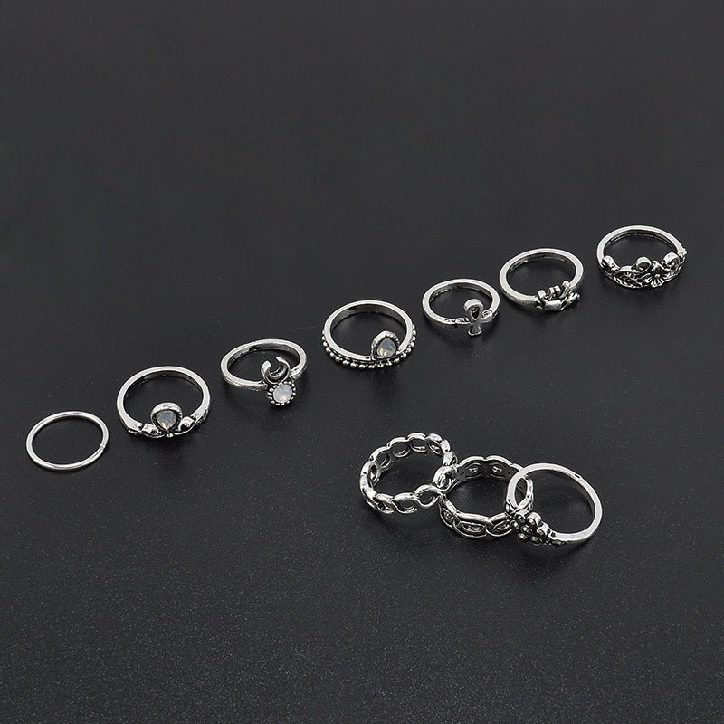 Monet Boho Vintage Stackable Rings Set 10pcs – MyBodiArt