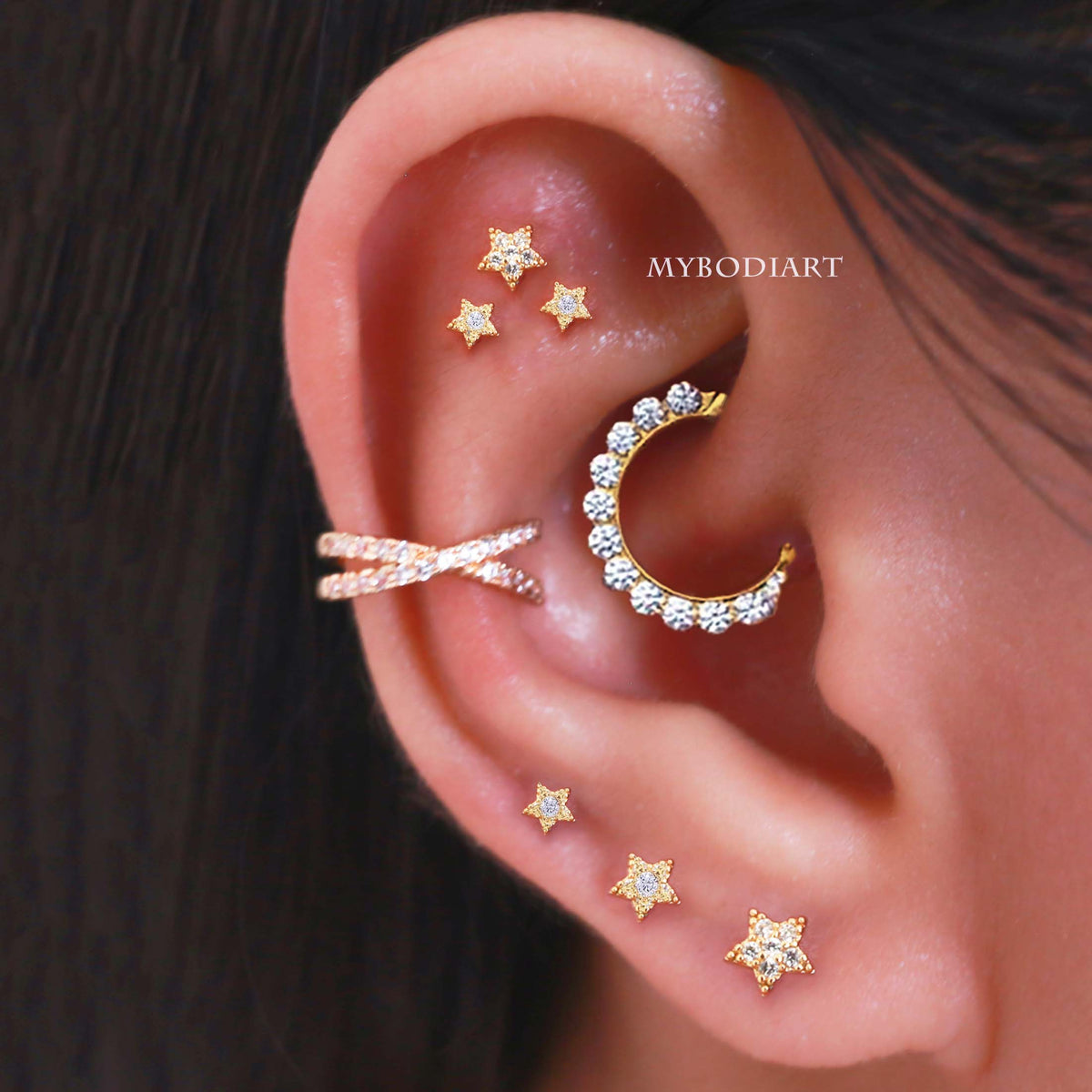 Anartes Star Ear Piercing Earring Studs – MyBodiArt